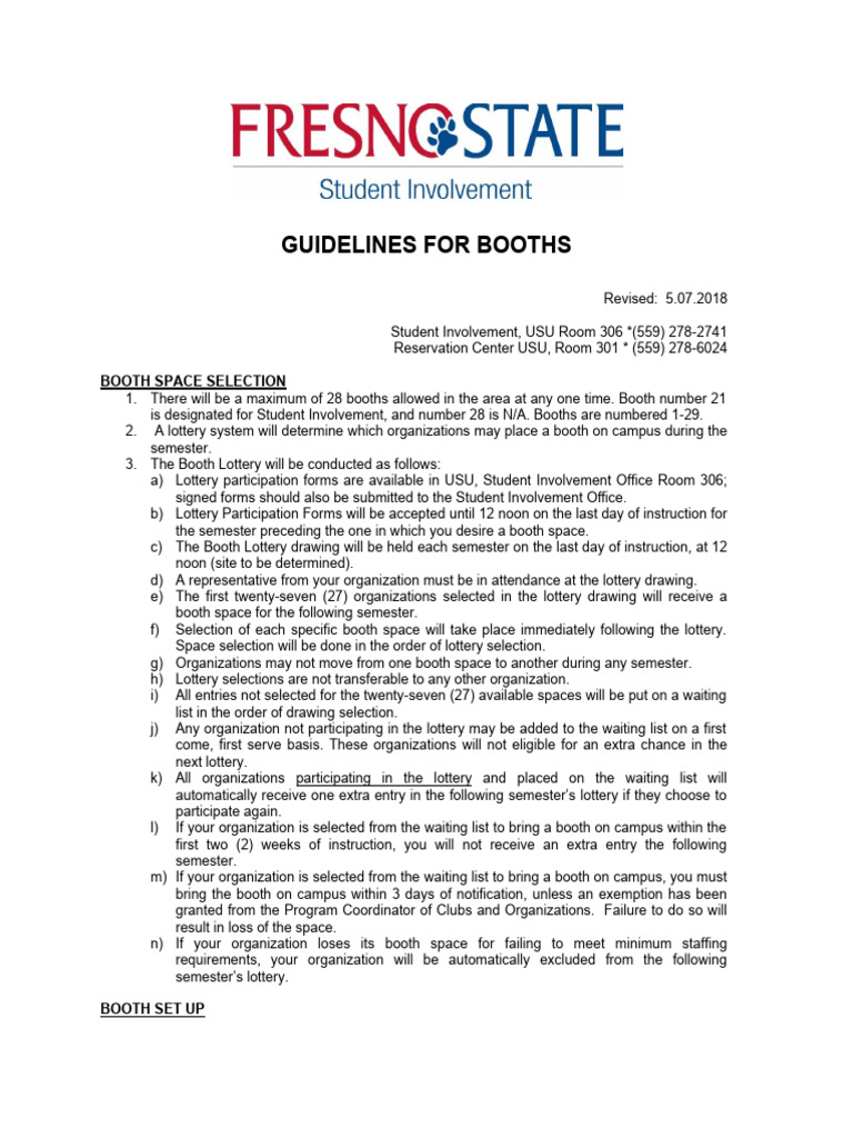 Booth Guidelines May 2018 | PDF | Plywood