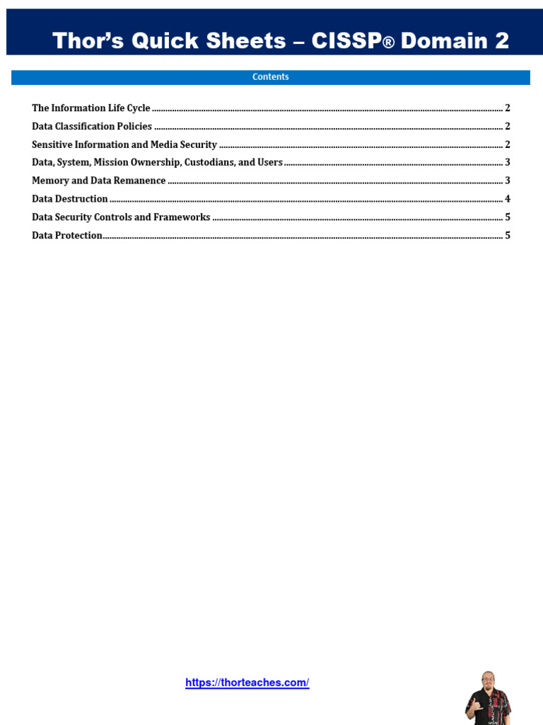 Thor's+Quick+Sheets+ +CISSP+Domain+2 | PDF | Random Access Memory ...
