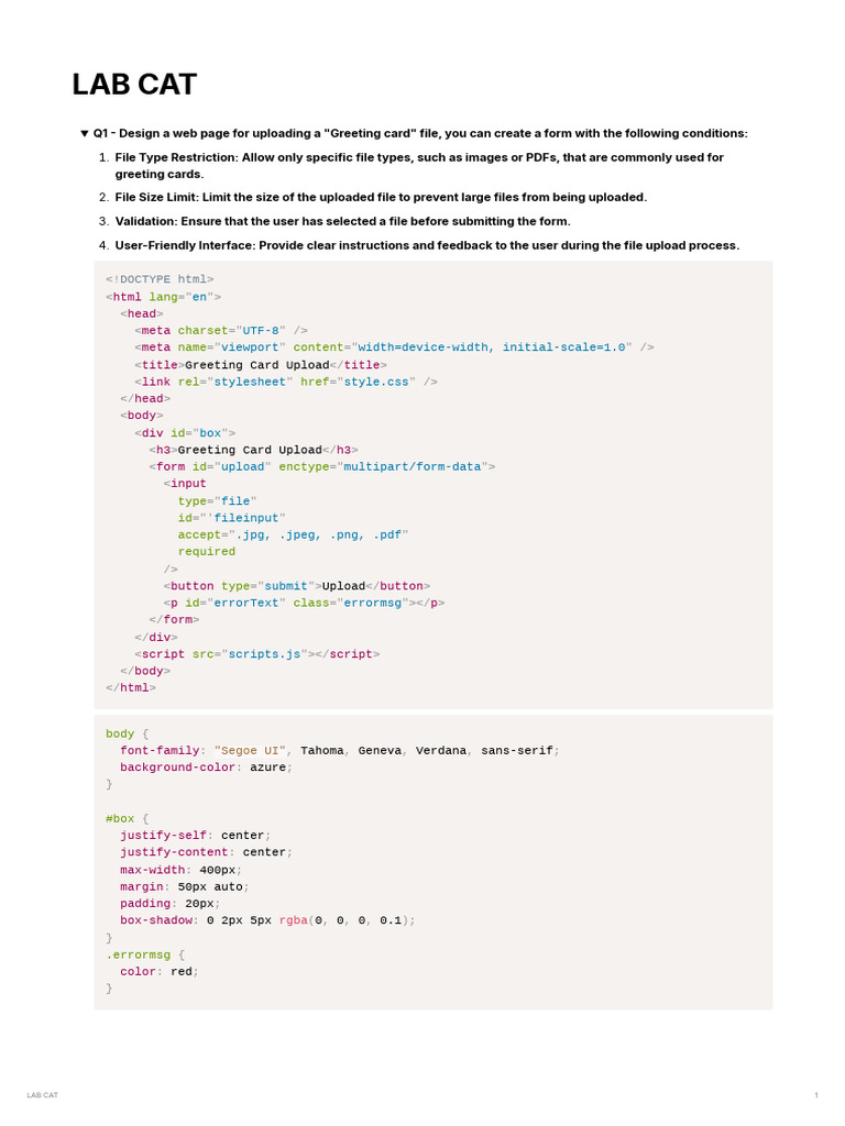 WT - Lab Cat | PDF | Java Script | Software