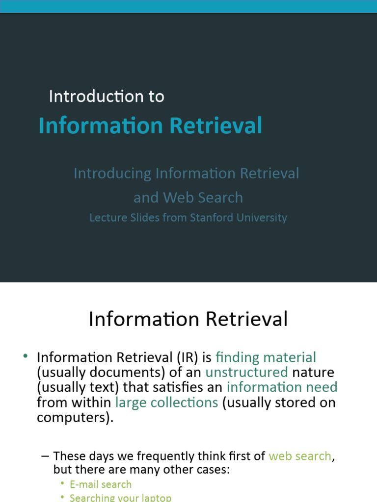 Introduction To: Information Retrieval | PDF