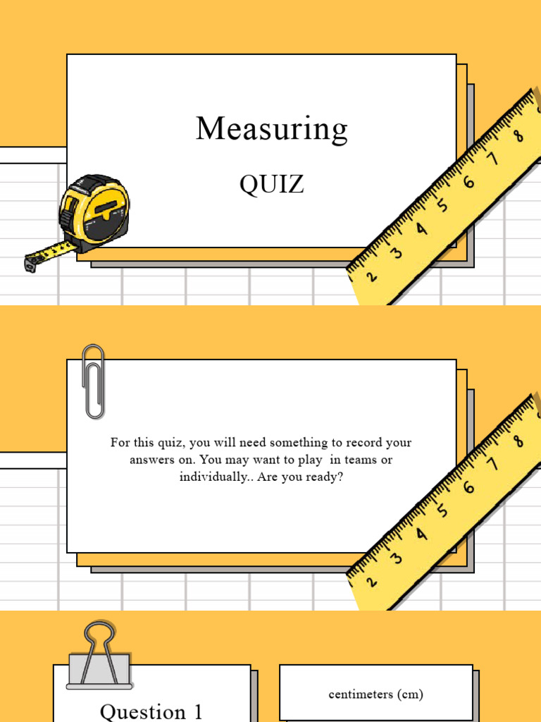 Metric Measurement (MM & CM) Quiz Education Presentation in Orange ...