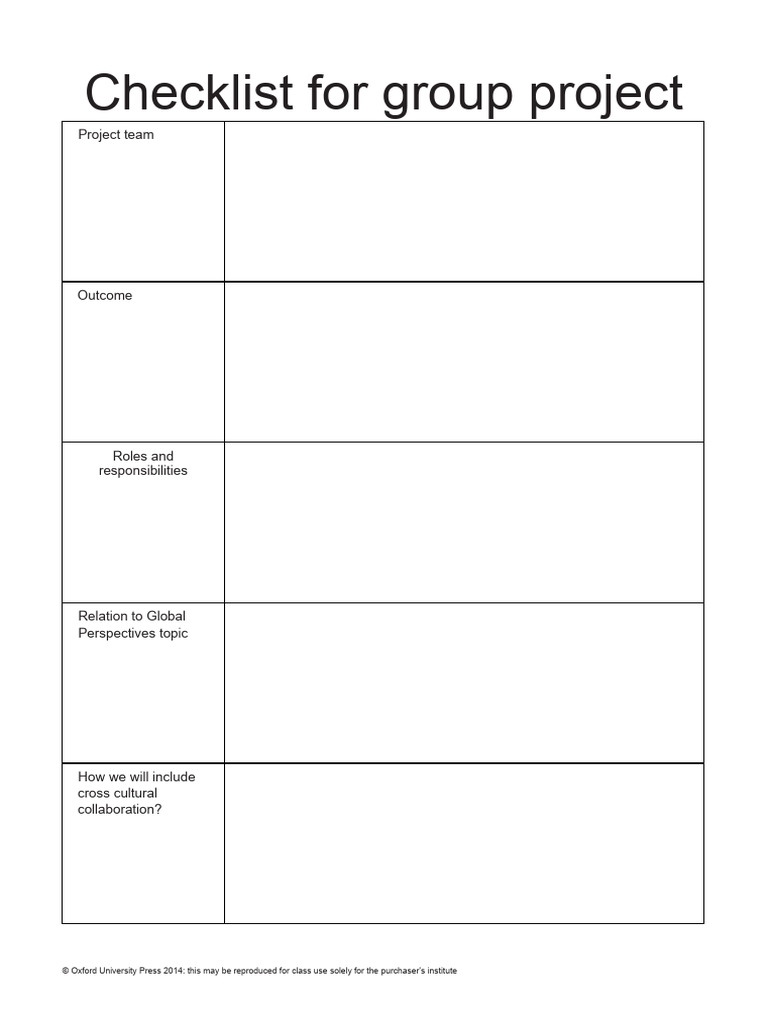 Group Project Checklist Guide | PDF