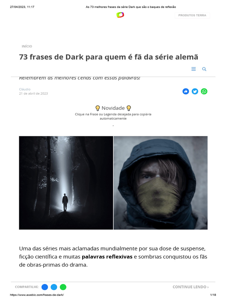 Frases Impactantes da Série Dark | PDF | Tempo | Deus