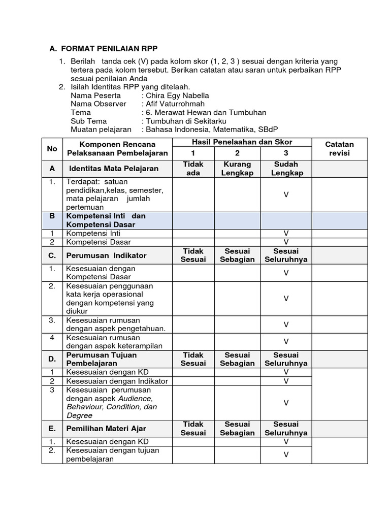 Format Penilaian UAS | PDF