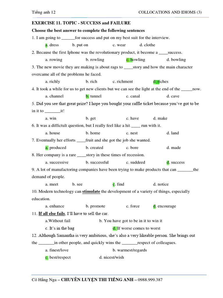 Bu I 28 - Collocations and Idioms | PDF | Natural Disasters | Green ...