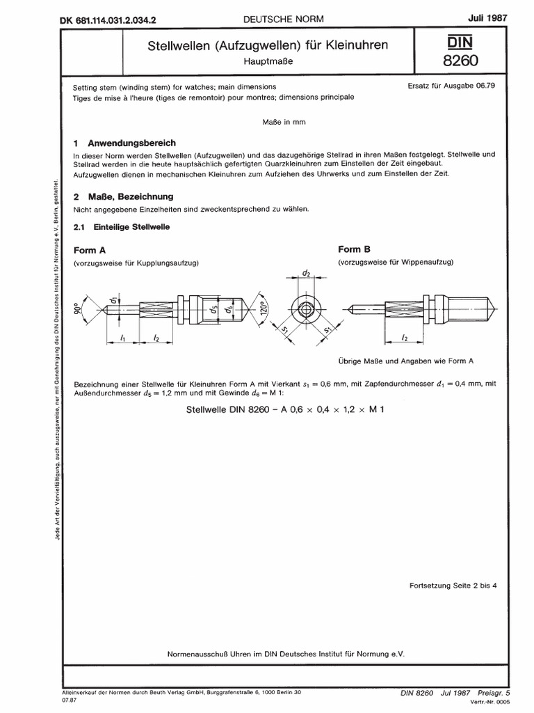Din 8260 1987-07 | PDF