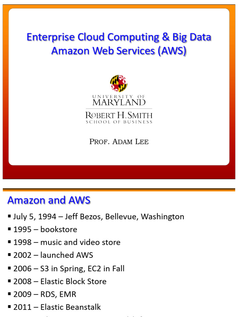 Lecture 13 - AWS | PDF | Amazon Web Services | Cloud Computing