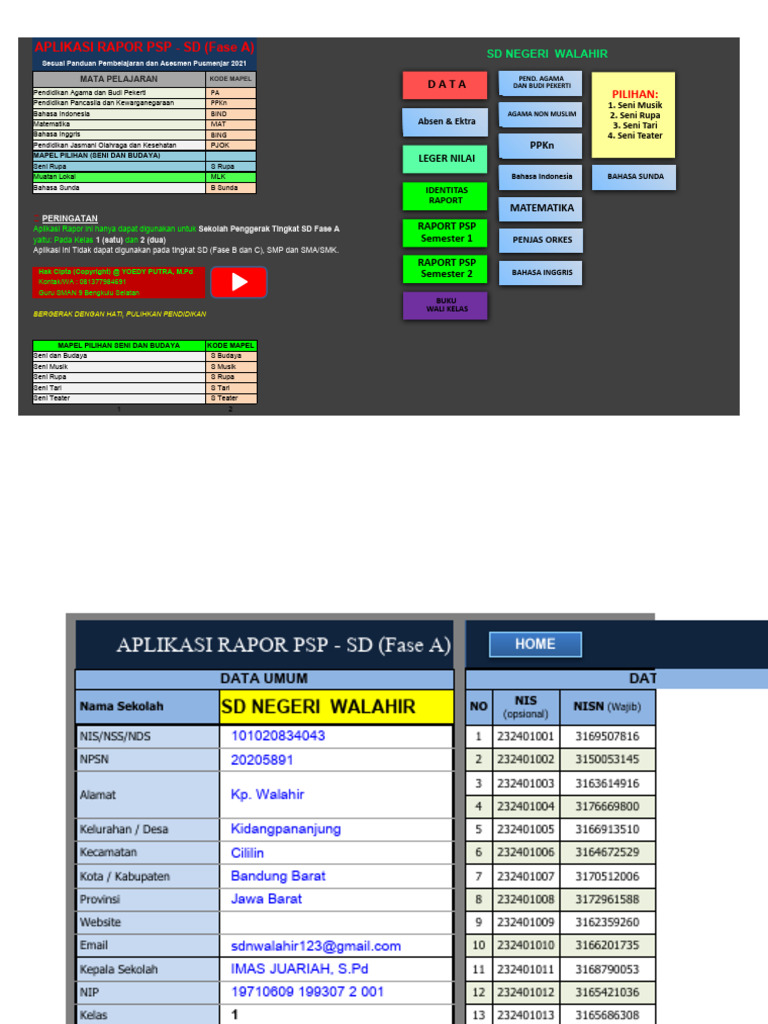 Raport Kelas 1 2023-2024 Baru | PDF