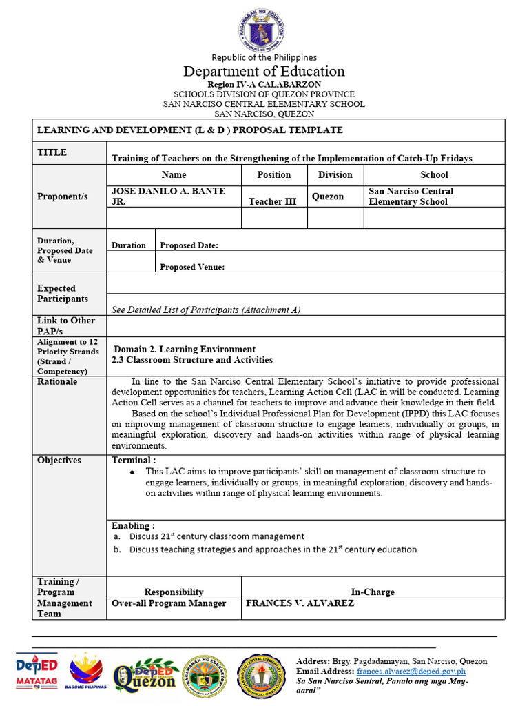 LD Lac Classroom Management | PDF | Learning | Teachers