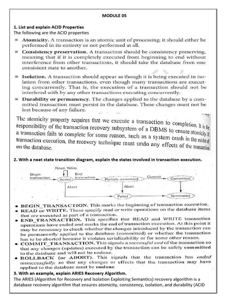 Module 05 | PDF | Database Transaction | Acid Module 05 | PDF | Database Transaction | Acid