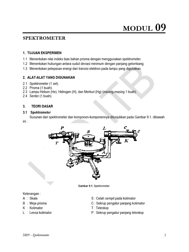 Modul 09 - Spektrometer - Rev | PDF | Sains & Matematika