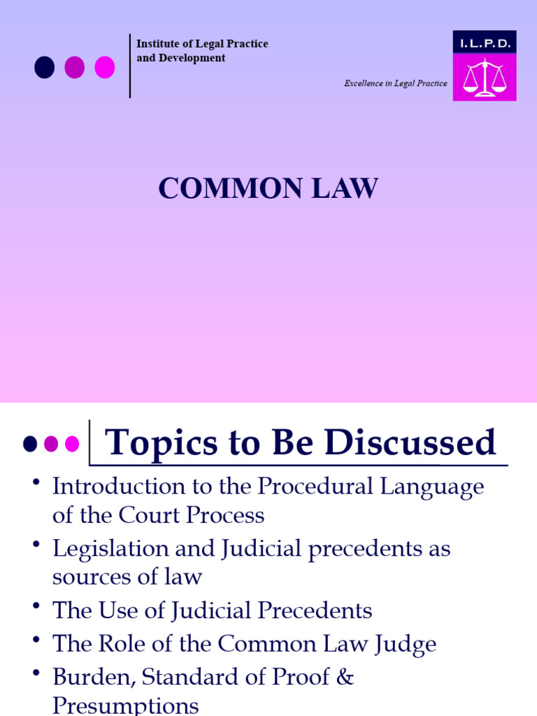 Common Law PowerPoint Presentation-1 | PDF | Evidence (Law) | Common Law