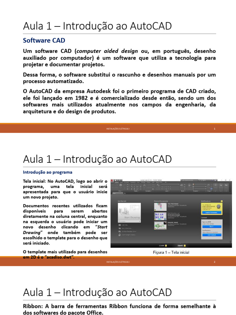 Introdução ao AutoCAD: Aula 1 | PDF | Computadores | Tecnologia e ...
