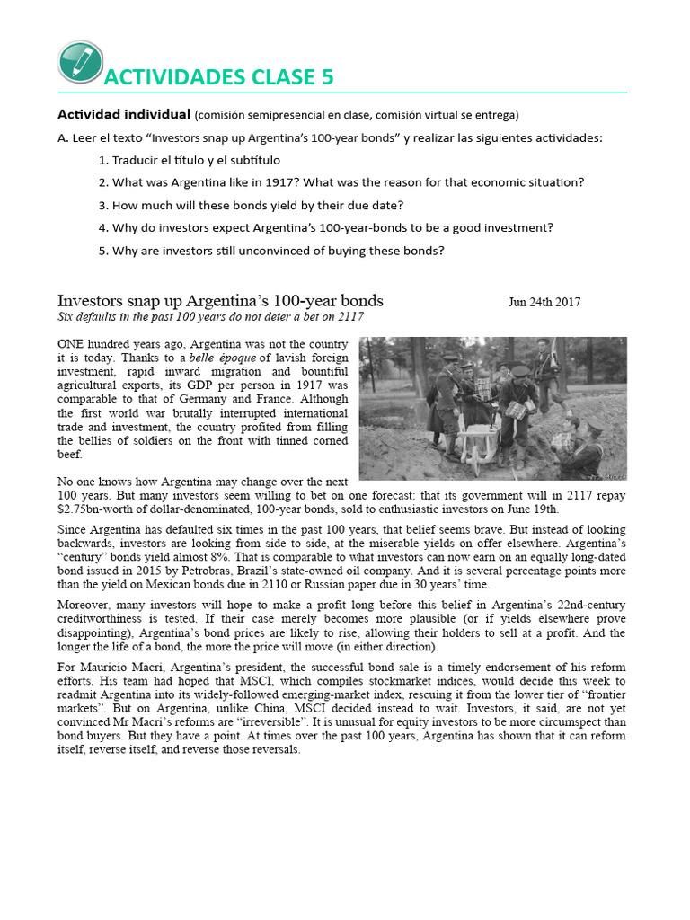 Clase 5 Actividades (2023) | PDF | Recession | Private Sector