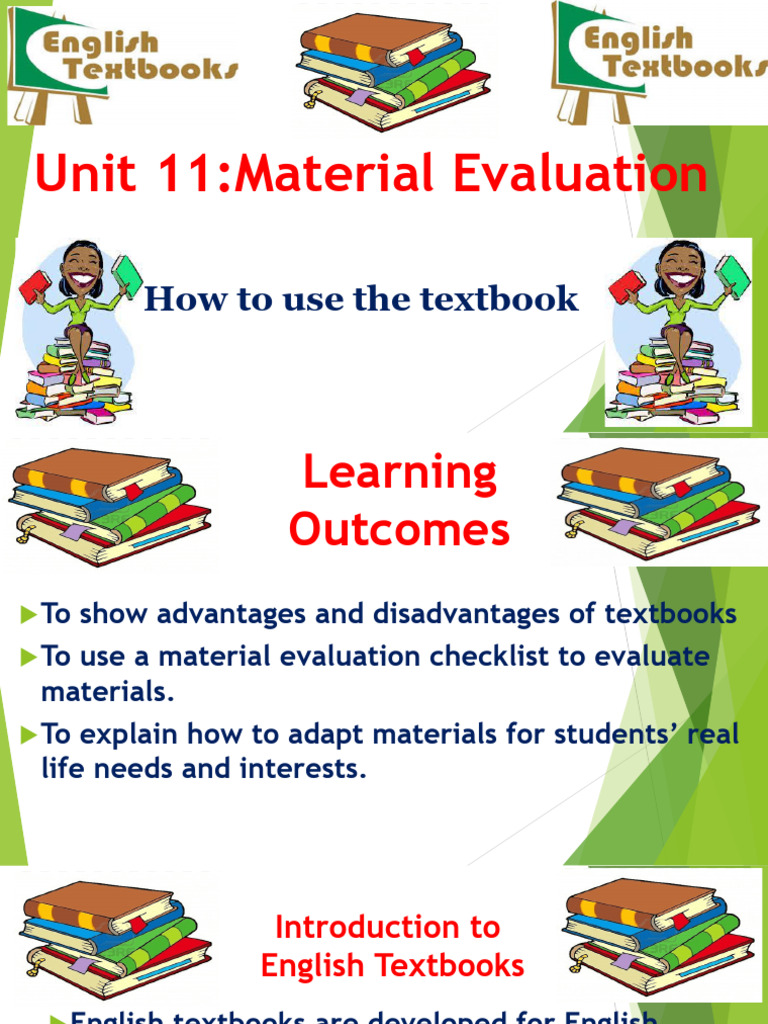 Unit 11 Material Evaluation ( How to Use Textbook) | PDF | Teachers | Textbook