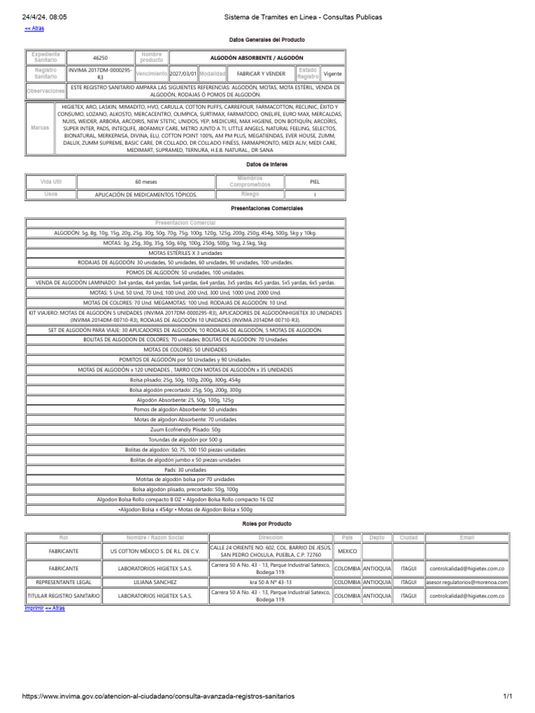 Invima (Invima 2017DM-0000295 R3) | PDF