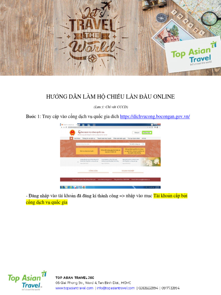 Quy Trình Làm Hộ Chiếu Online | PDF