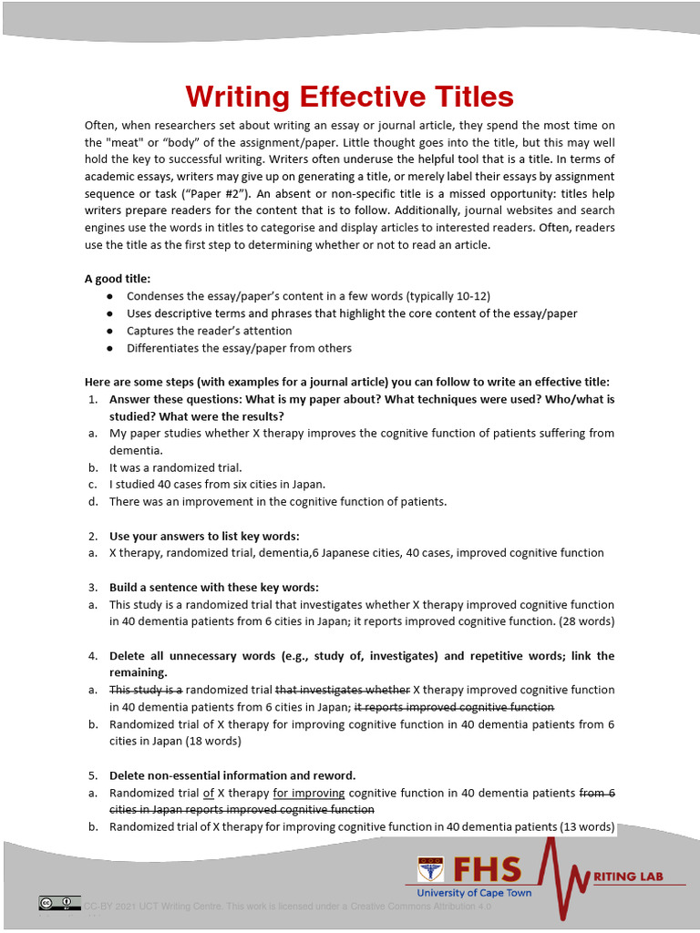 Title Example | PDF | Essays | Word