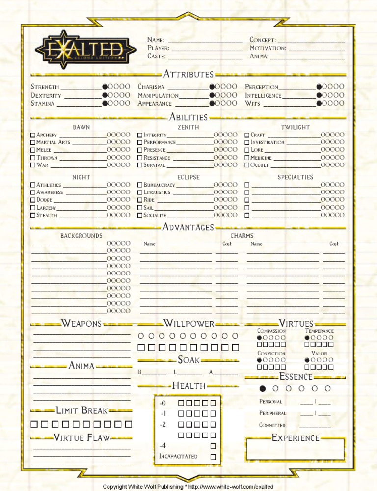 Exalted 2nd Edition | PDF