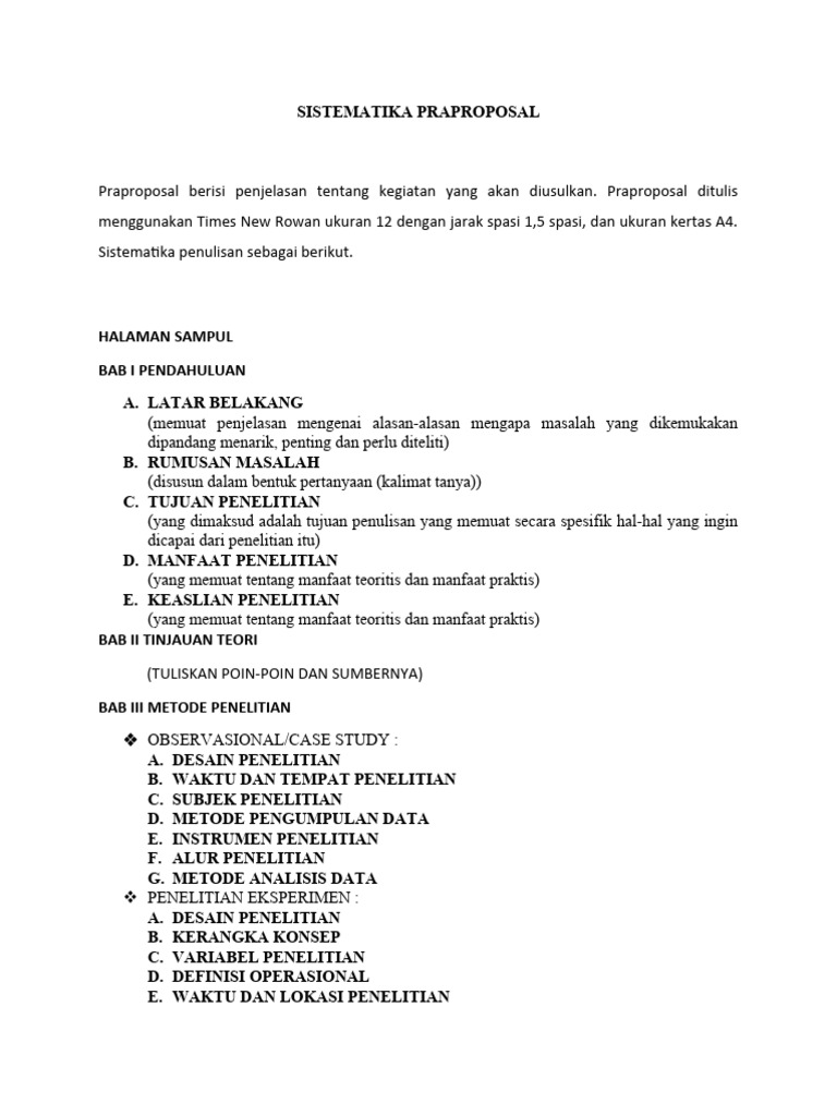 Panduan Penulisan Praproposal Skripsi | PDF | Teknologi & Rekayasa