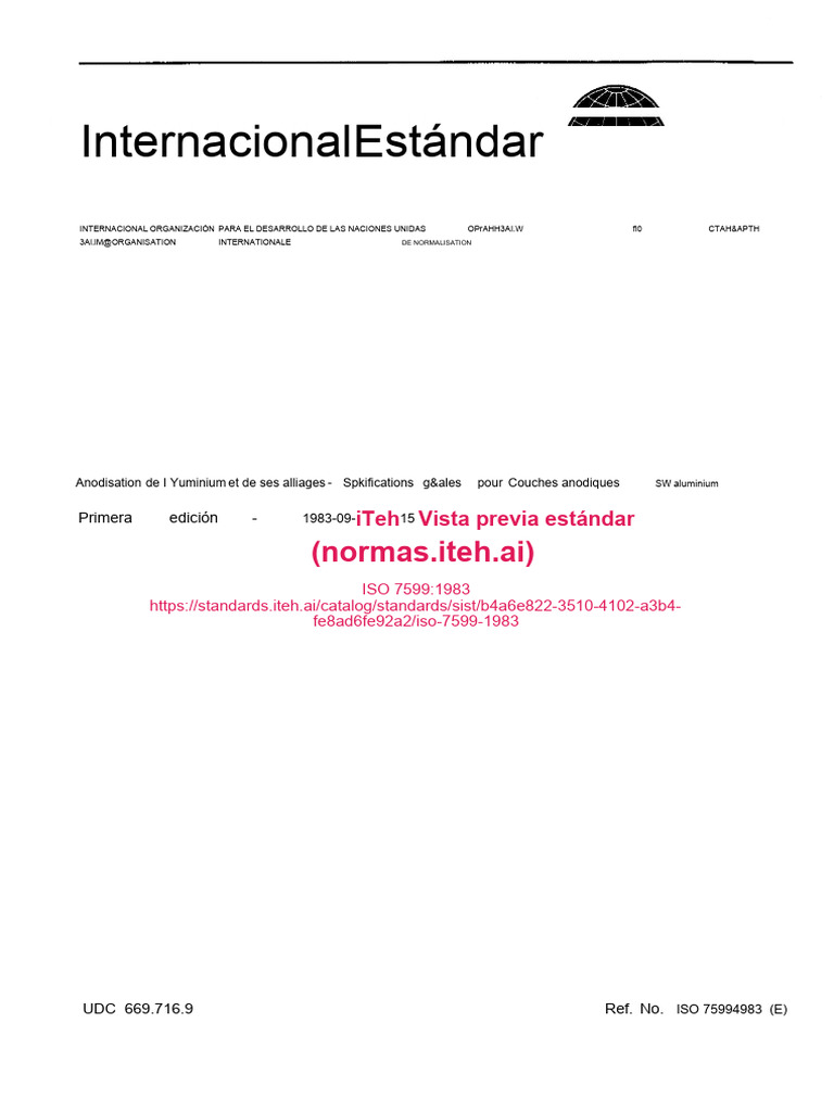ISO7599 Es | PDF | Revestimiento | Aluminio