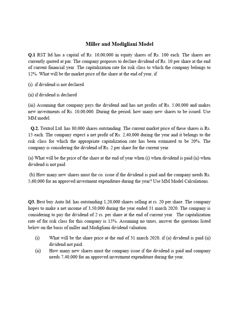 Dividend Question Sheet 3 Download Free Pdf Dividend Investing