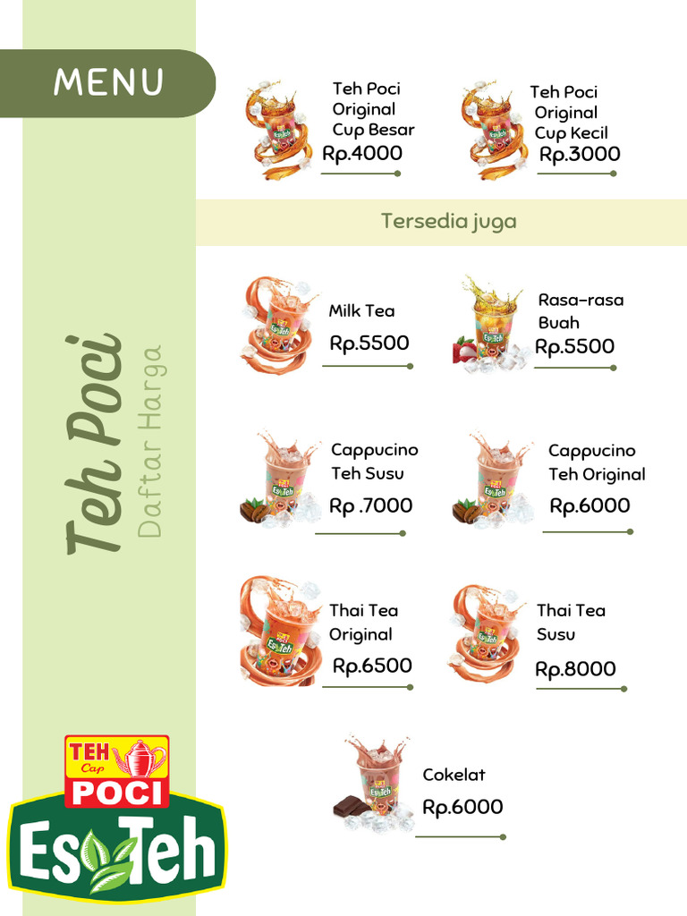 Salinan Dari Menu Kafe Minuman Jus Buah Segar Kedai Foto | PDF