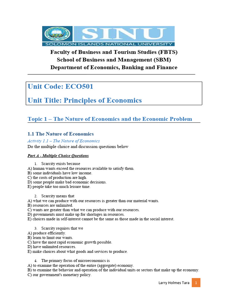 Tutorial 1 Questions | PDF | Economies | Economics