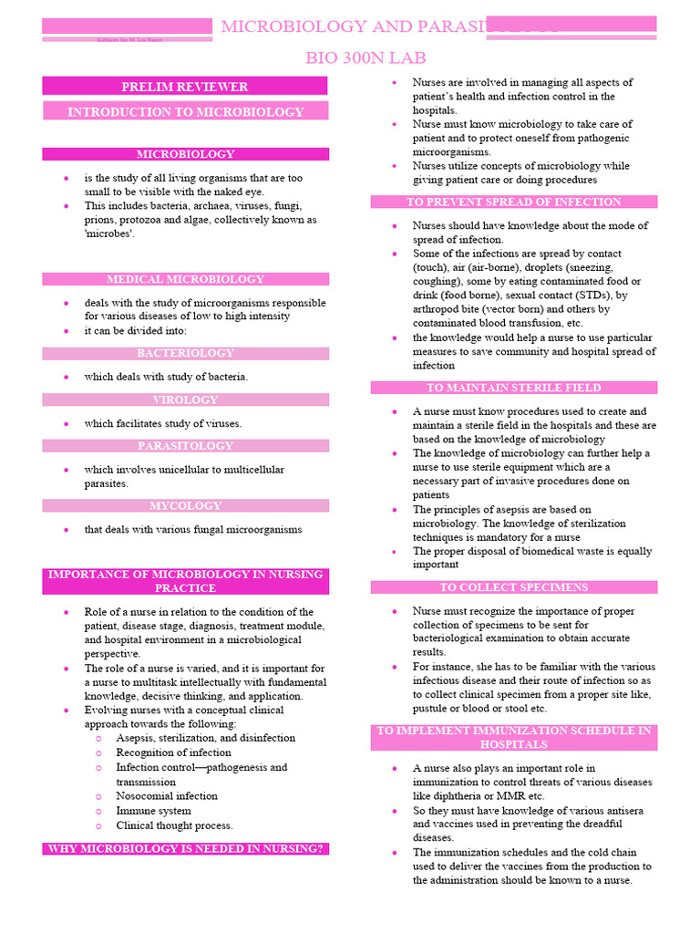 BIO 300 N L MICROBIOLOGY AND PARASITOLOGY LAB PRELIM | PDF | Staining ...