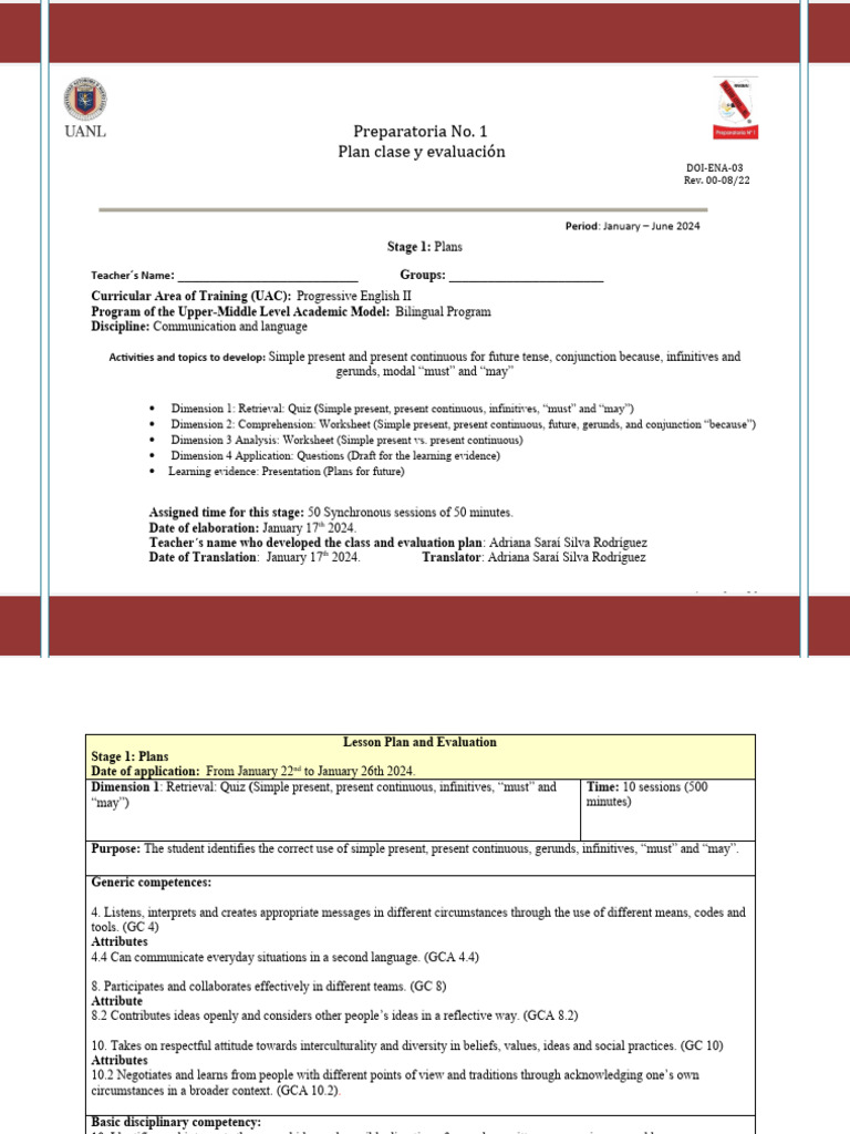 Stage 1. Lesson Plan. IP2 | PDF | Reading Comprehension | Learning