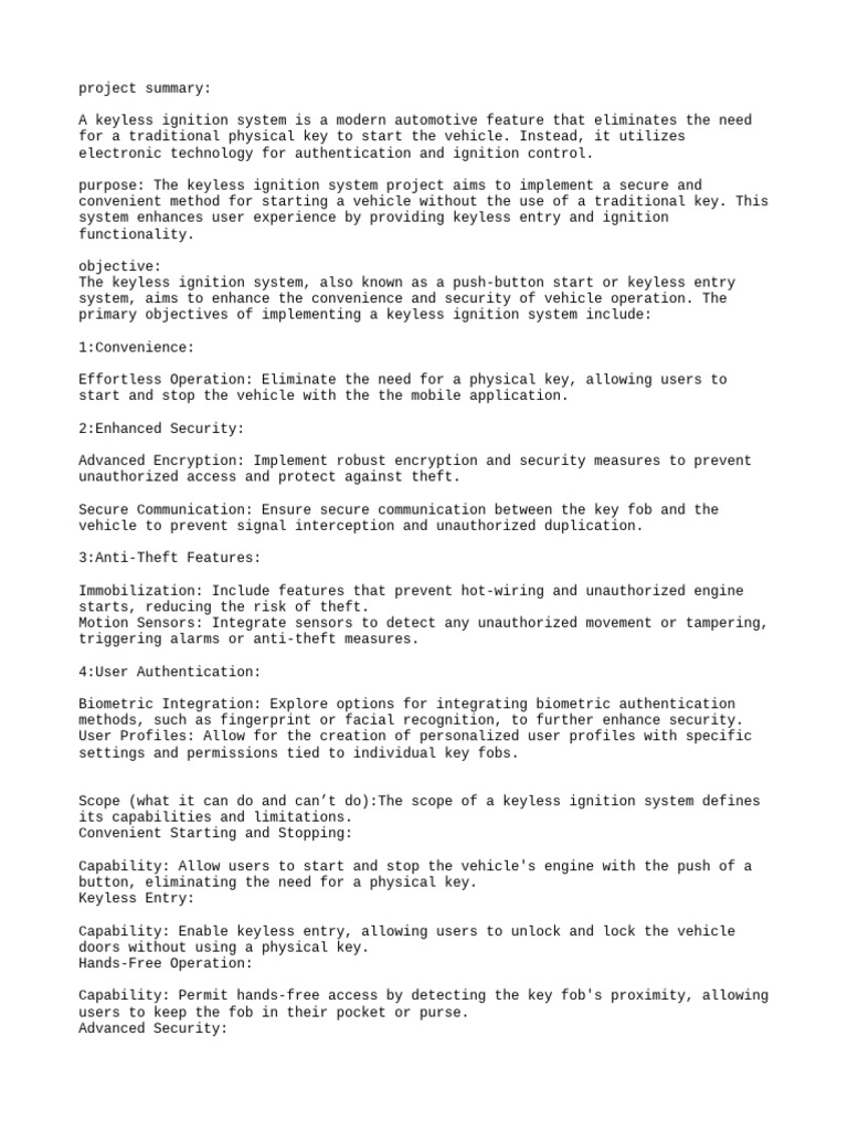 Keyless Ignition System | Download Free PDF | Authentication | Computer ...