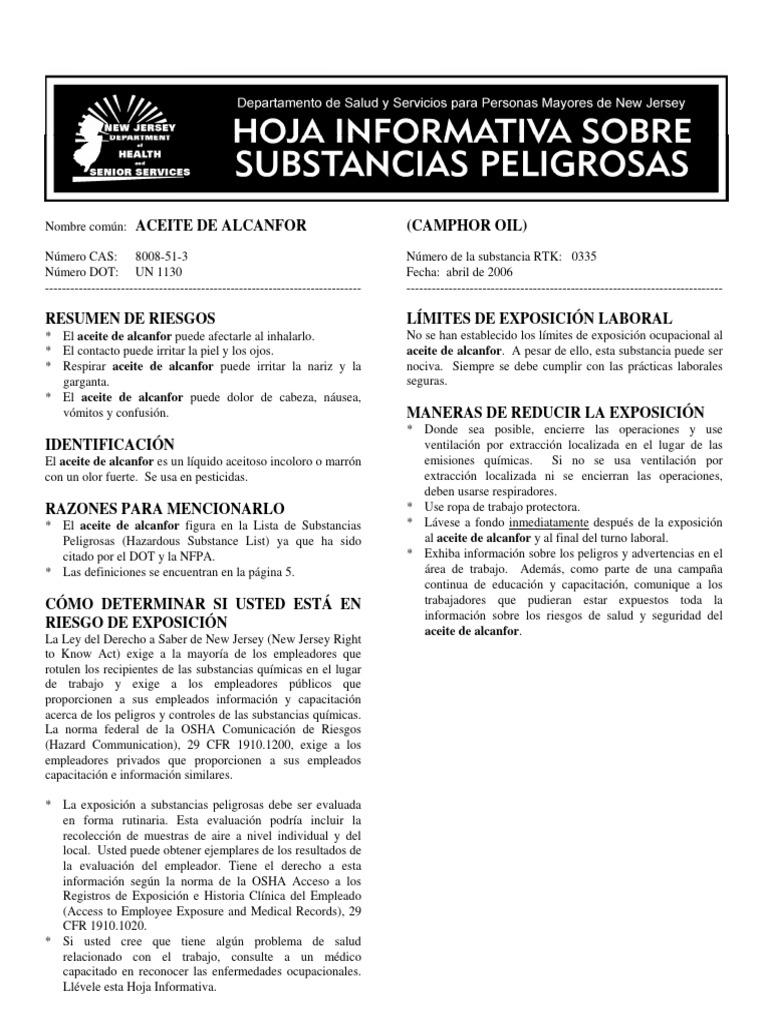 Alcanfor Blanco Aceite Ex - Alcanforero | PDF | Administración de ...