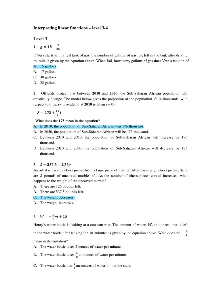 Math Problem Set for Students | PDF