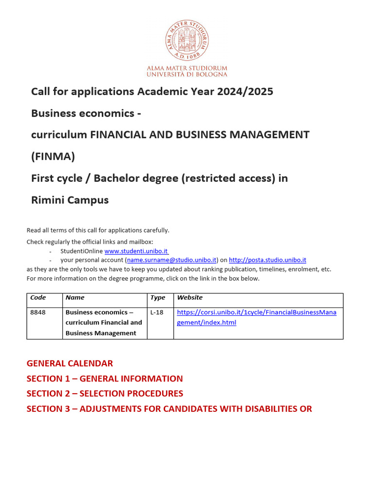 Abstract FINMA 2024 - 2025 | PDF | University And College Admission ...