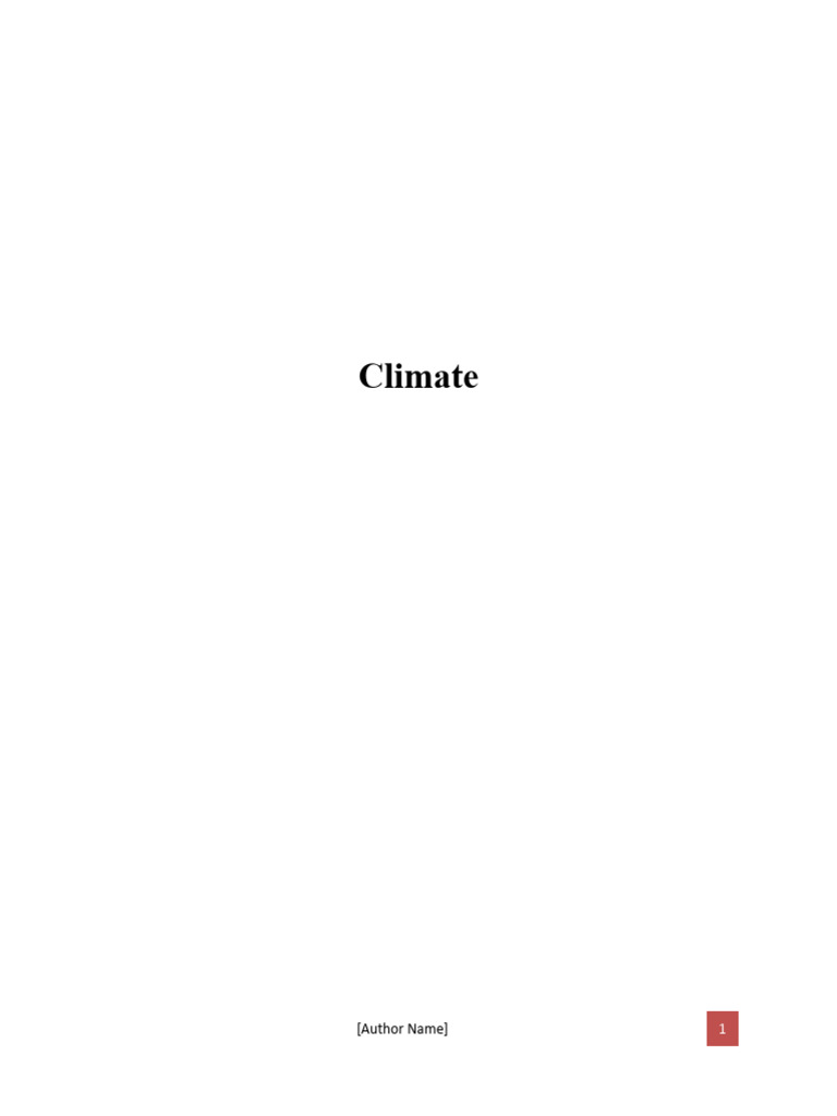 Climate 1 | PDF | Temperate Climate | Precipitation