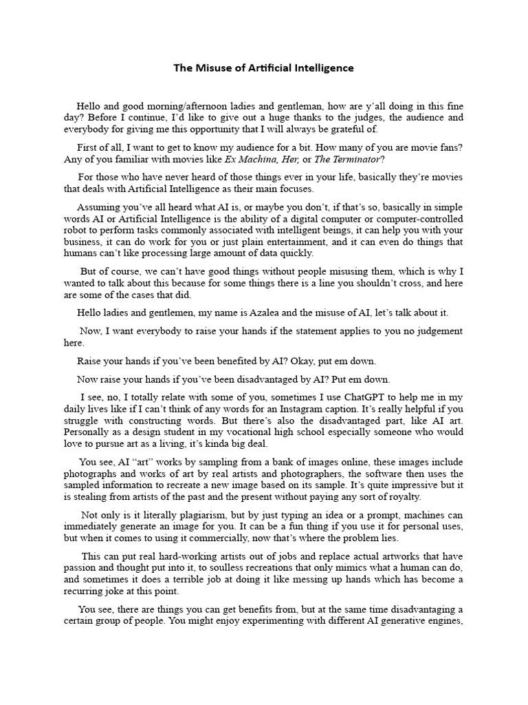 The Misuse of Artificial Intellegence | PDF | Artificial Intelligence | Intelligence (AI ...