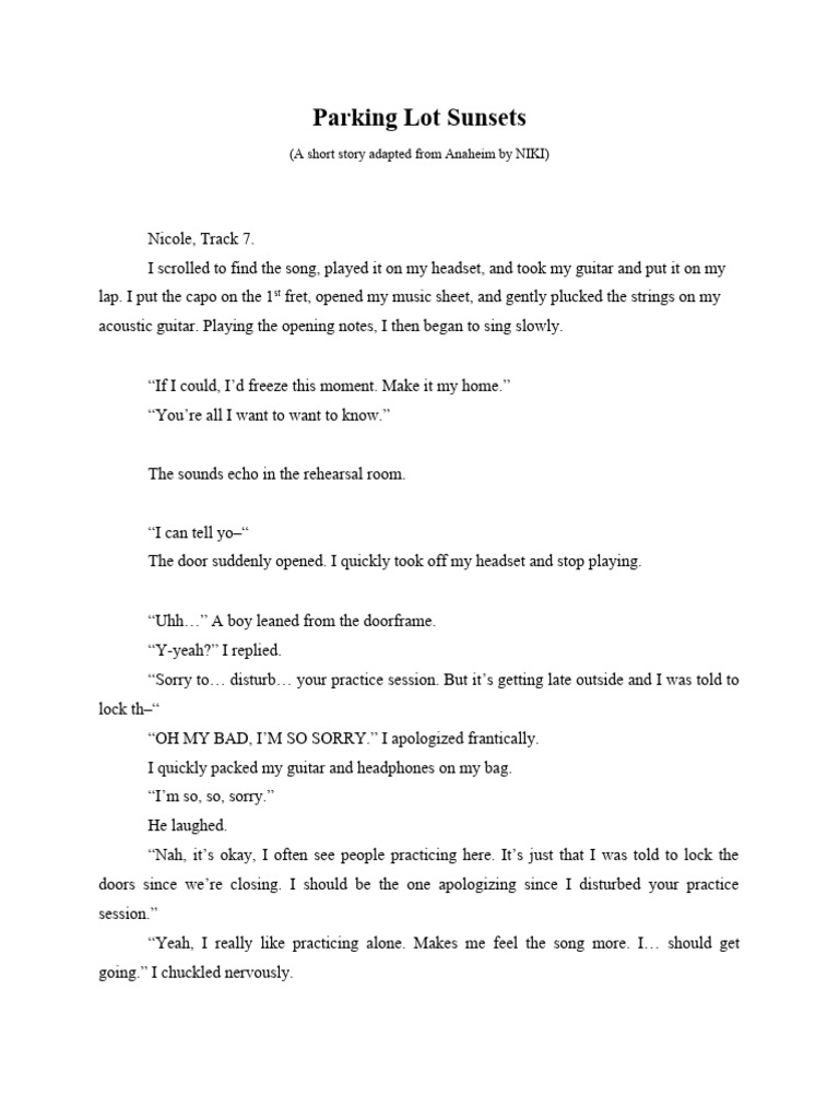 Parking Lot Sunset | Download Free PDF | Laughter