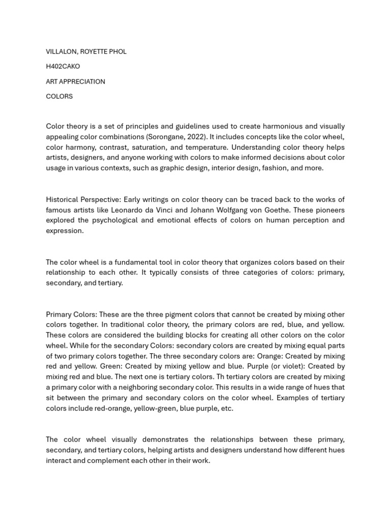 Villalon Assignment1 | PDF | Color | Graphic Design