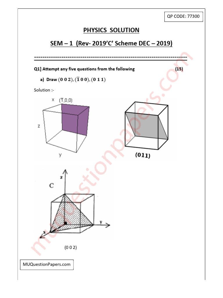 Be First Year Engineering Semester 1 2019 December Engineering Physics ...