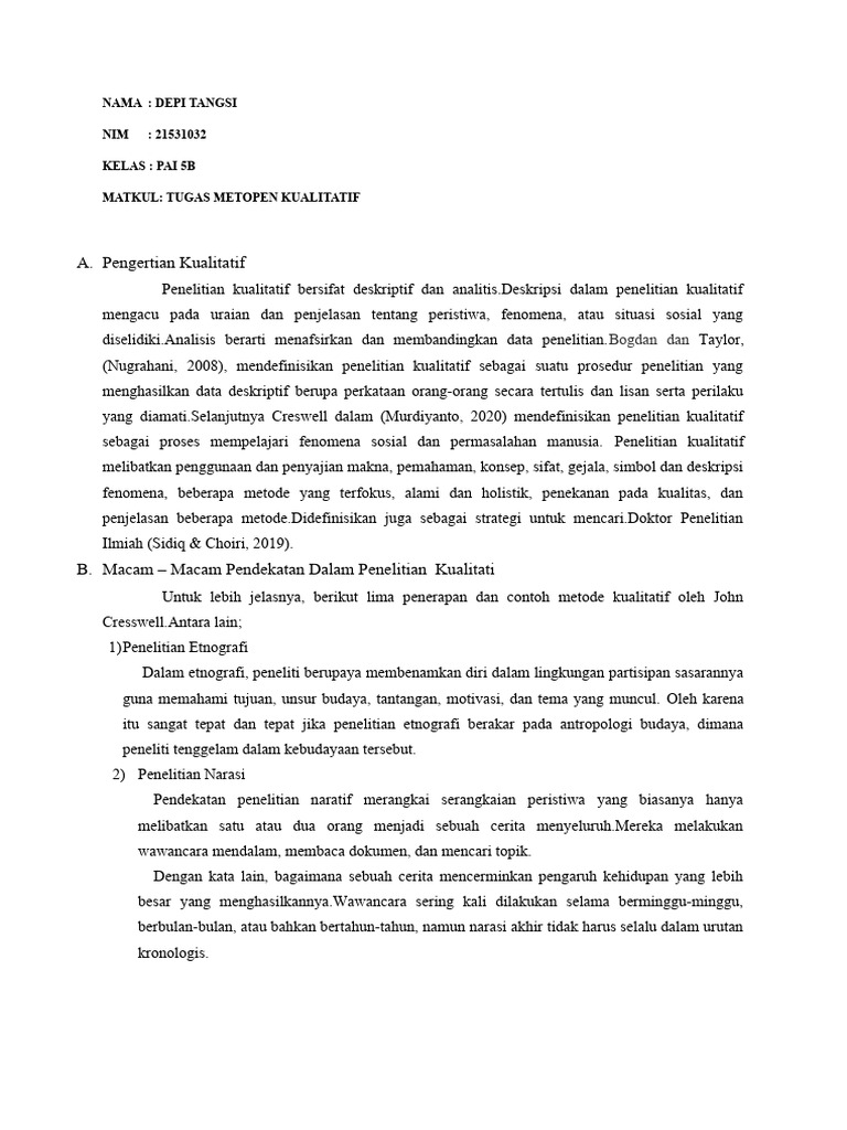 KUALITATIF TANGSI | PDF
