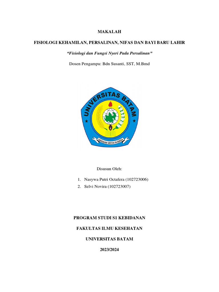 Makalah Kel 4 Fisiologi Kehamilan DLL | PDF | Sains & Matematika