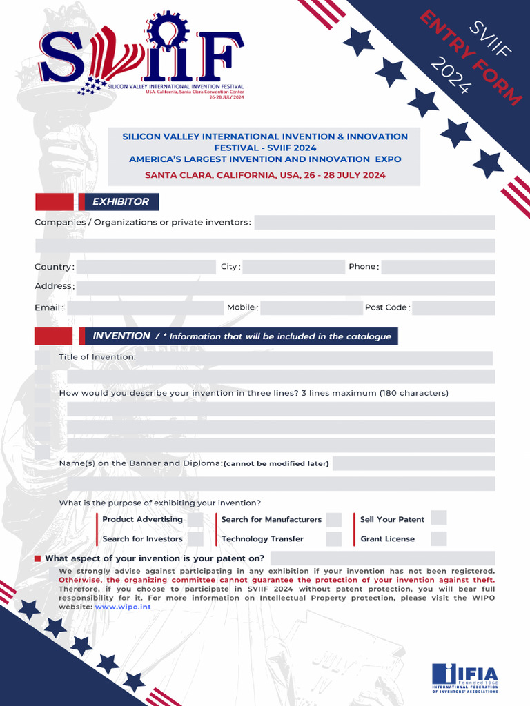 SVIIF 2024 - Entry Form-Df92ae6 | PDF | United States Dollar | Market ...