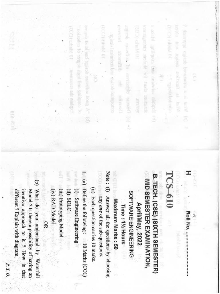 tcs610 Midsem 2022 | PDF