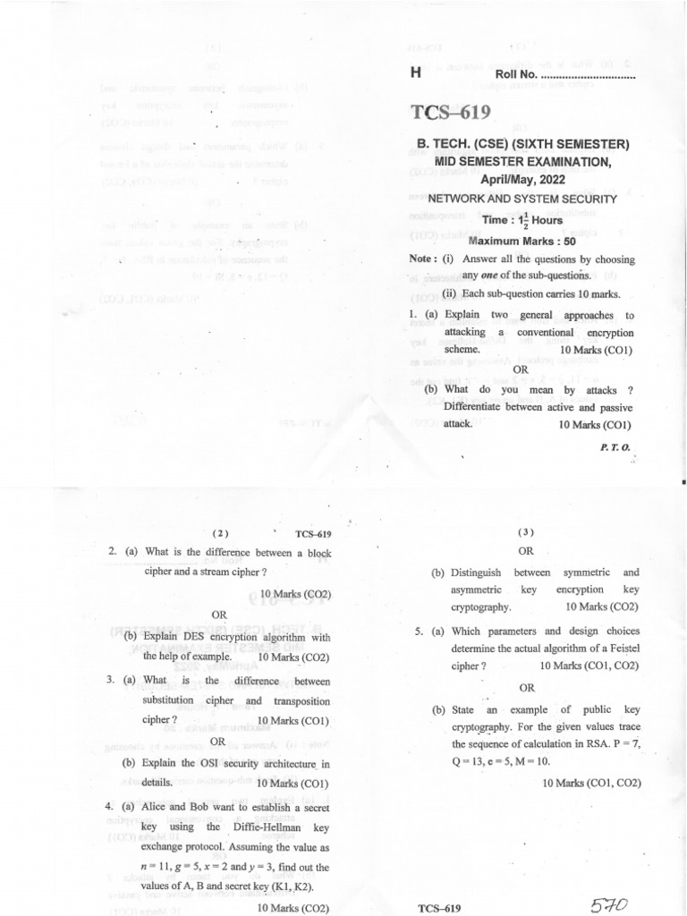 tcs619 Midsem 2022 | PDF