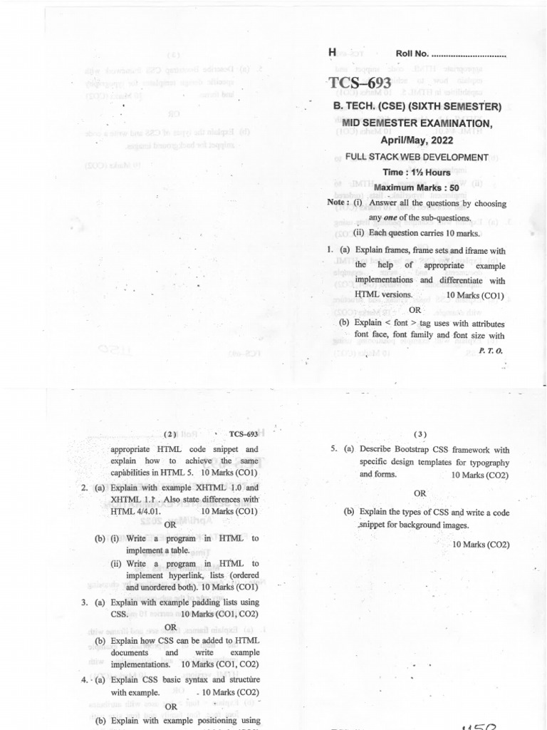 tcs693 Midsem 2022 | PDF