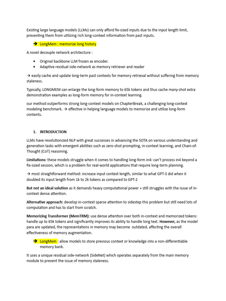 Long Mem | PDF | Memory | Artificial Intelligence