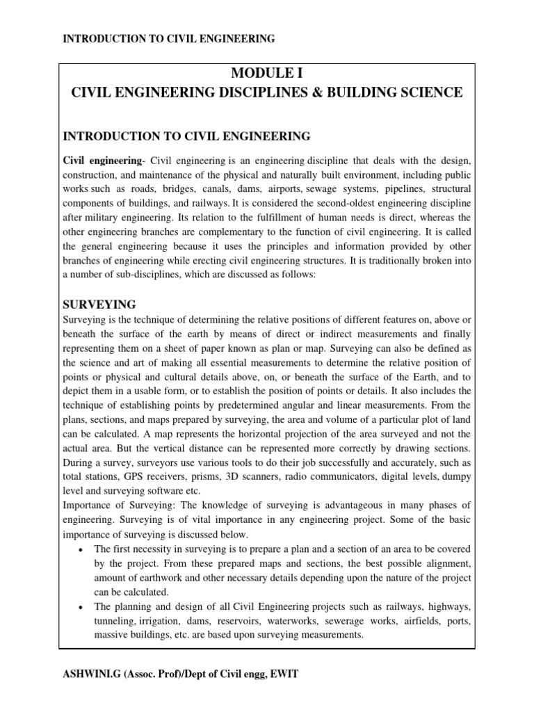 Mod 1-Introduction to civil engg | PDF | Concrete | Mortar (Masonry)