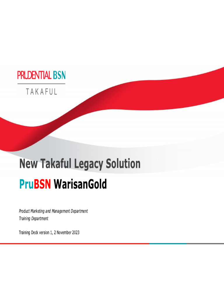 PruBSN Warisan Gold - New Takaful Legacy Solution | PDF