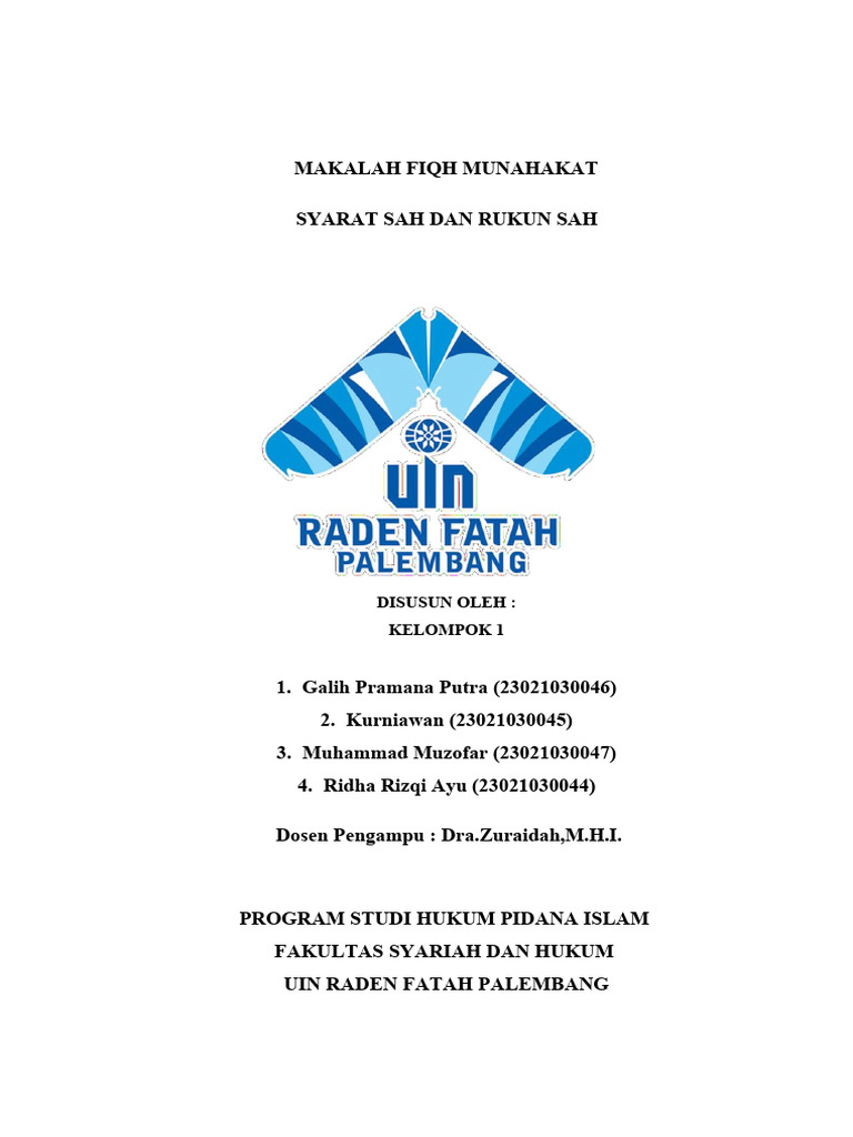 Makalah Kel 1 Tentang Syarat Sah Dan Rukun Nikah Salinan | PDF