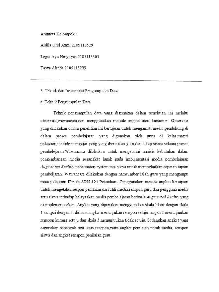 Instrumen Penilaian Design Riset. | PDF